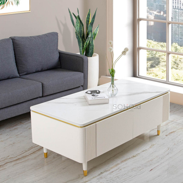 Meja Tamu - Amerie Sofa Table Ivory