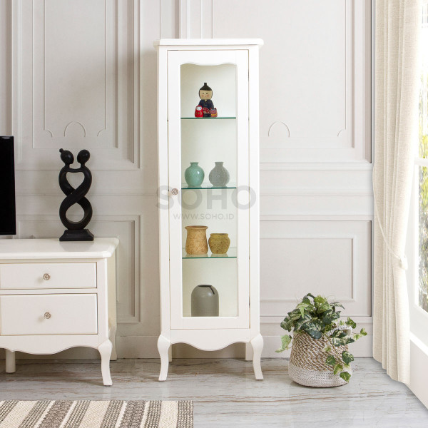Lemari Pajangan - Vienna Display Cabinet High Ivory