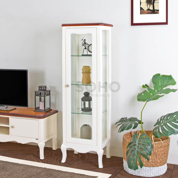 Lemari Pajangan - Vienna Display Cabinet High Top Brown